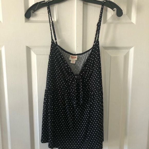 Mossimo Supply Co. | Tops | 62 Mossimo Black White Polka Dot Cami Tank ...